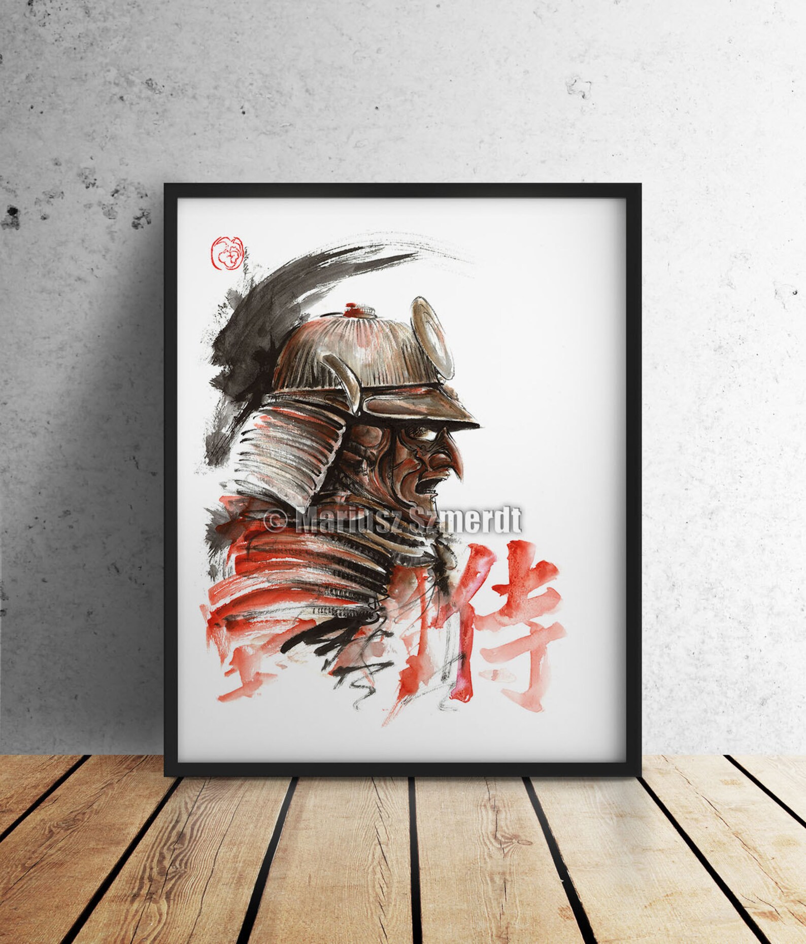 Samurai armor poster japanese warrior print shogun feudal | Etsy