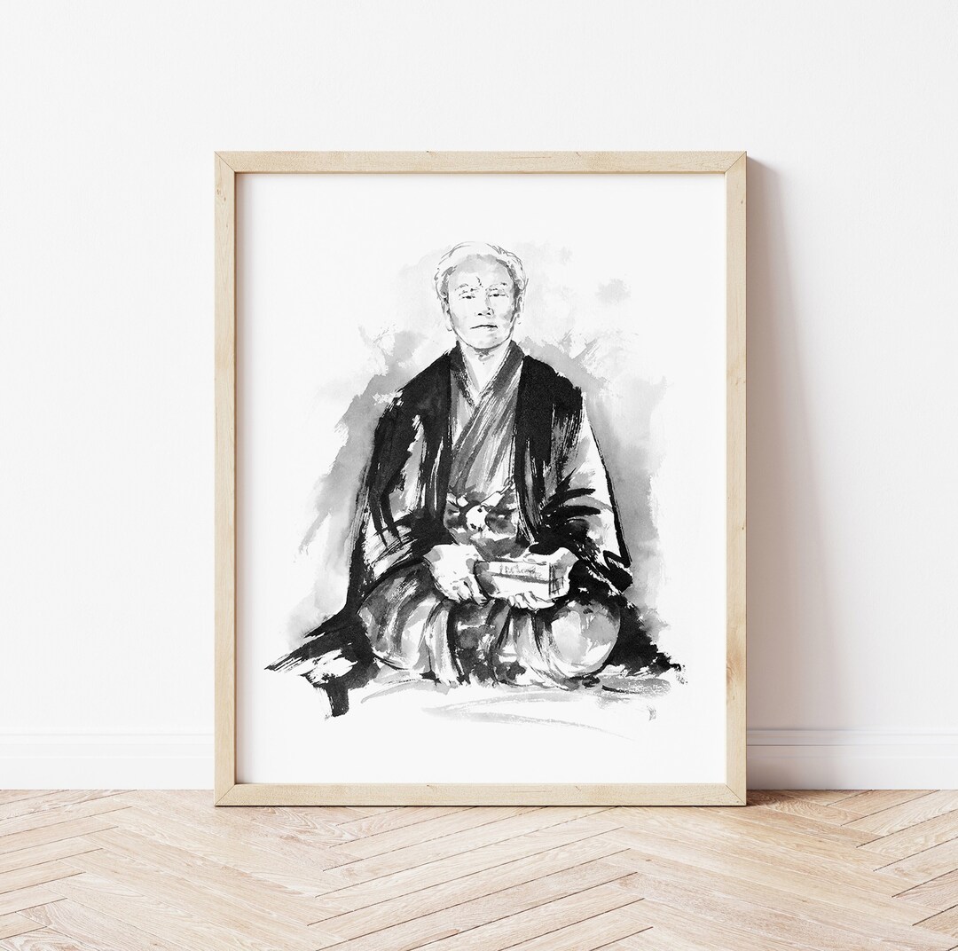 Gichin Funakoshi Poster, Samurai Home Decor, Martial Arts Room Decor ...