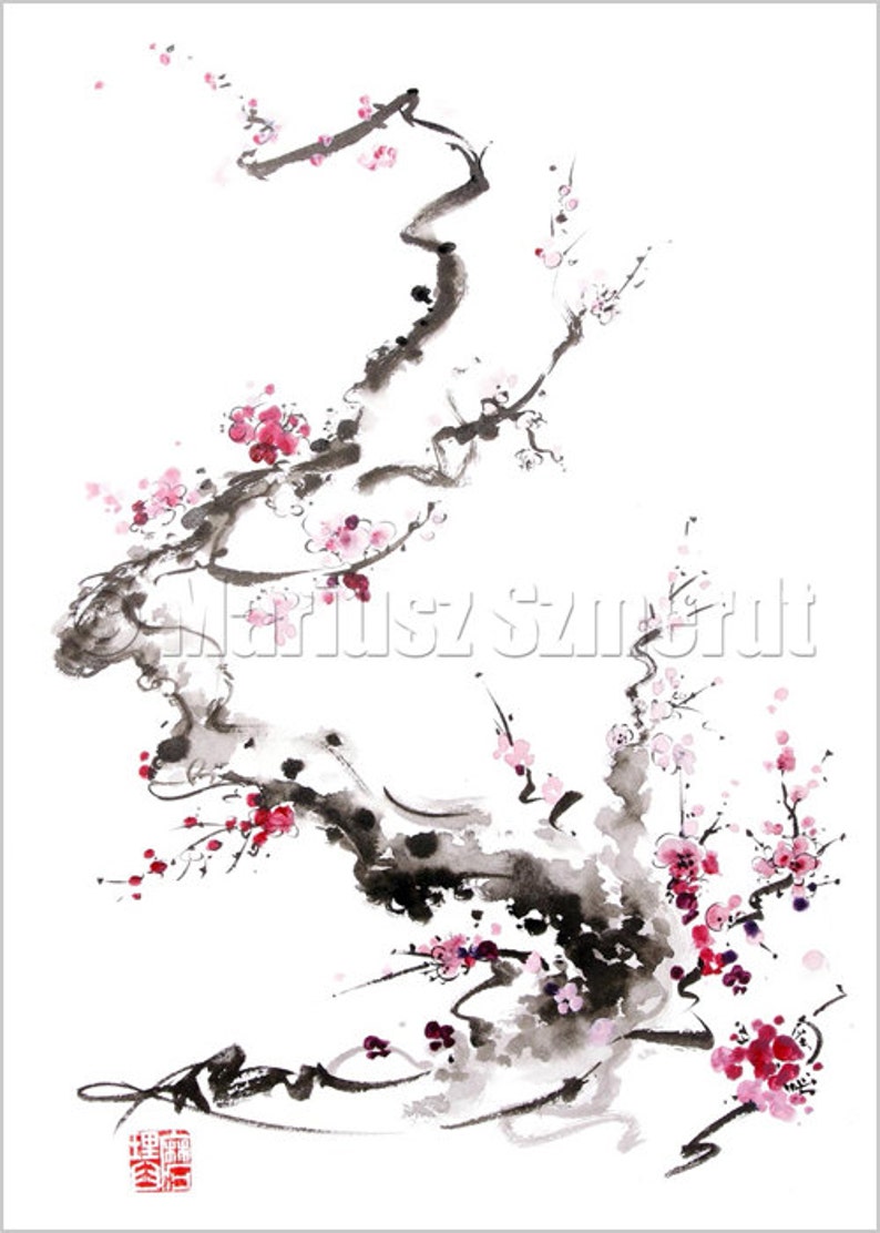 Cherry Tree Prints Cherry Blossom Poster Cherry blossom Wall | Etsy