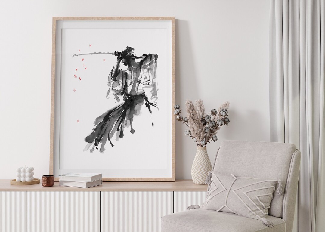 Gentle SAMURAI Poster SUMI-E Warrior High Quality SHOGUN Print - Etsy
