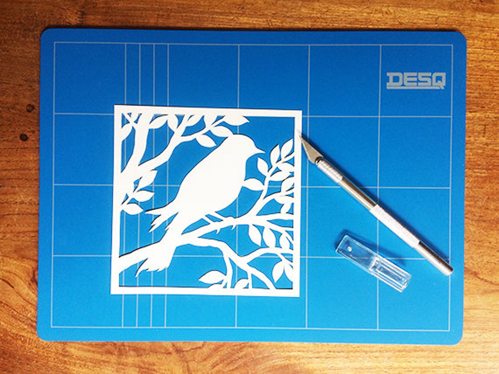 Papercut Template Bird in Tree Digital File - DIY Papercut Bird ...