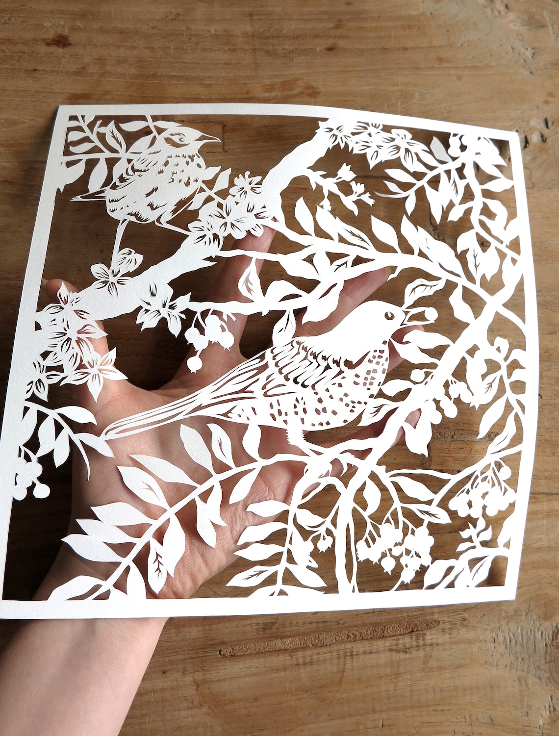 Papercut Template Birds in Branches Digital File DIY - Etsy