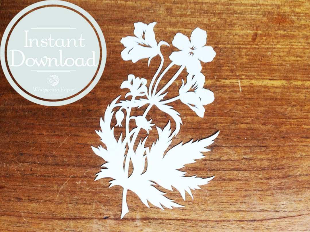 Papercut Template Flowers Digital File - DIY Papercut Flower - Diorama ...