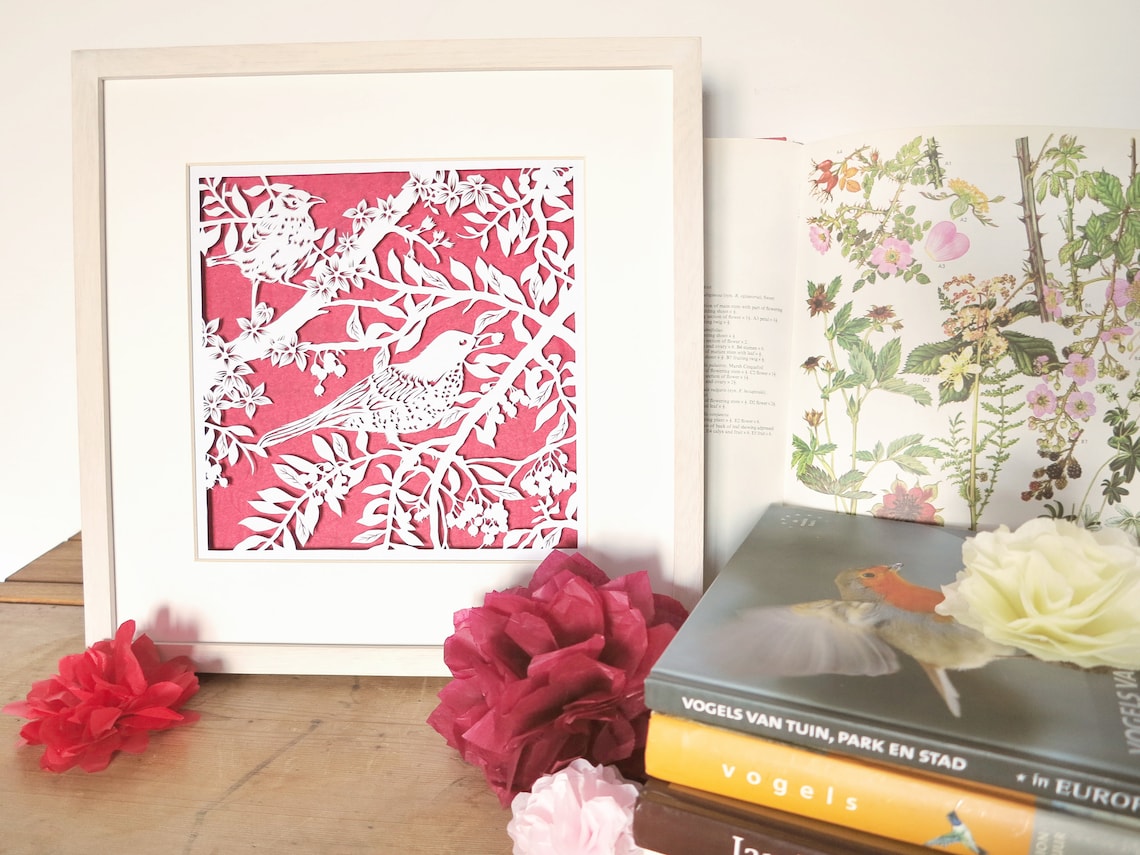 Papercut Template Birds in Branches Digital File DIY - Etsy