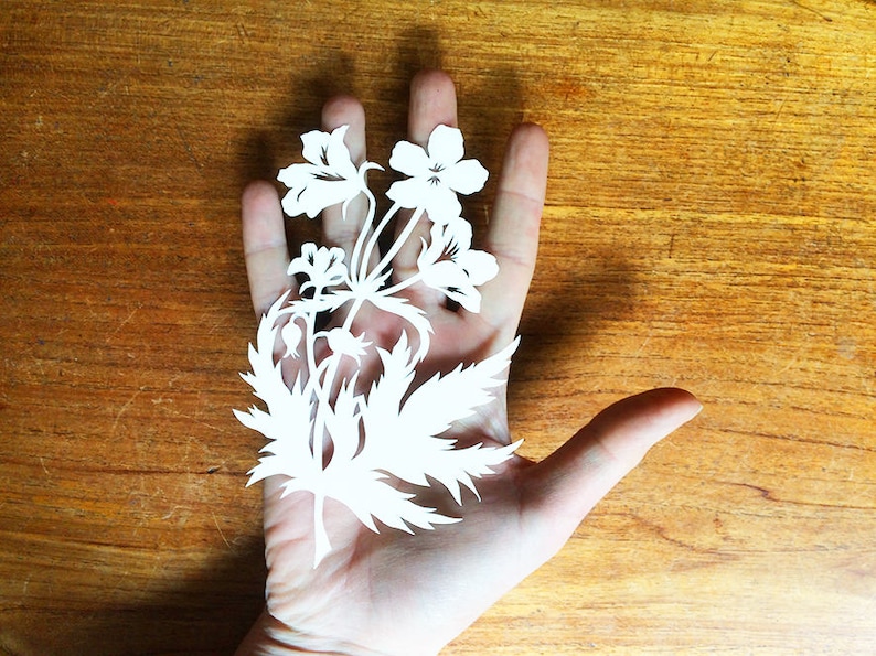 Papercut Template Flowers Digital File - DIY Papercut Flower - Diorama ...