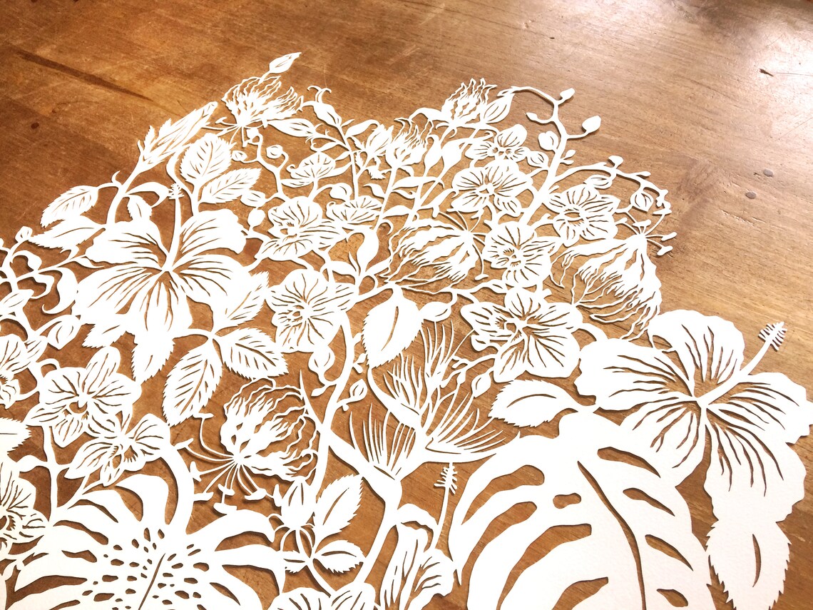 Lasercut Tropical Flowers Reproduction of an Original - Etsy
