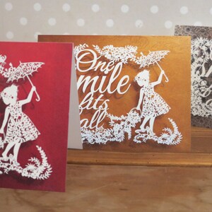 SALE Set of 7 Greeting Cards Paper Cut Art Greeting Cards Blank Double ...