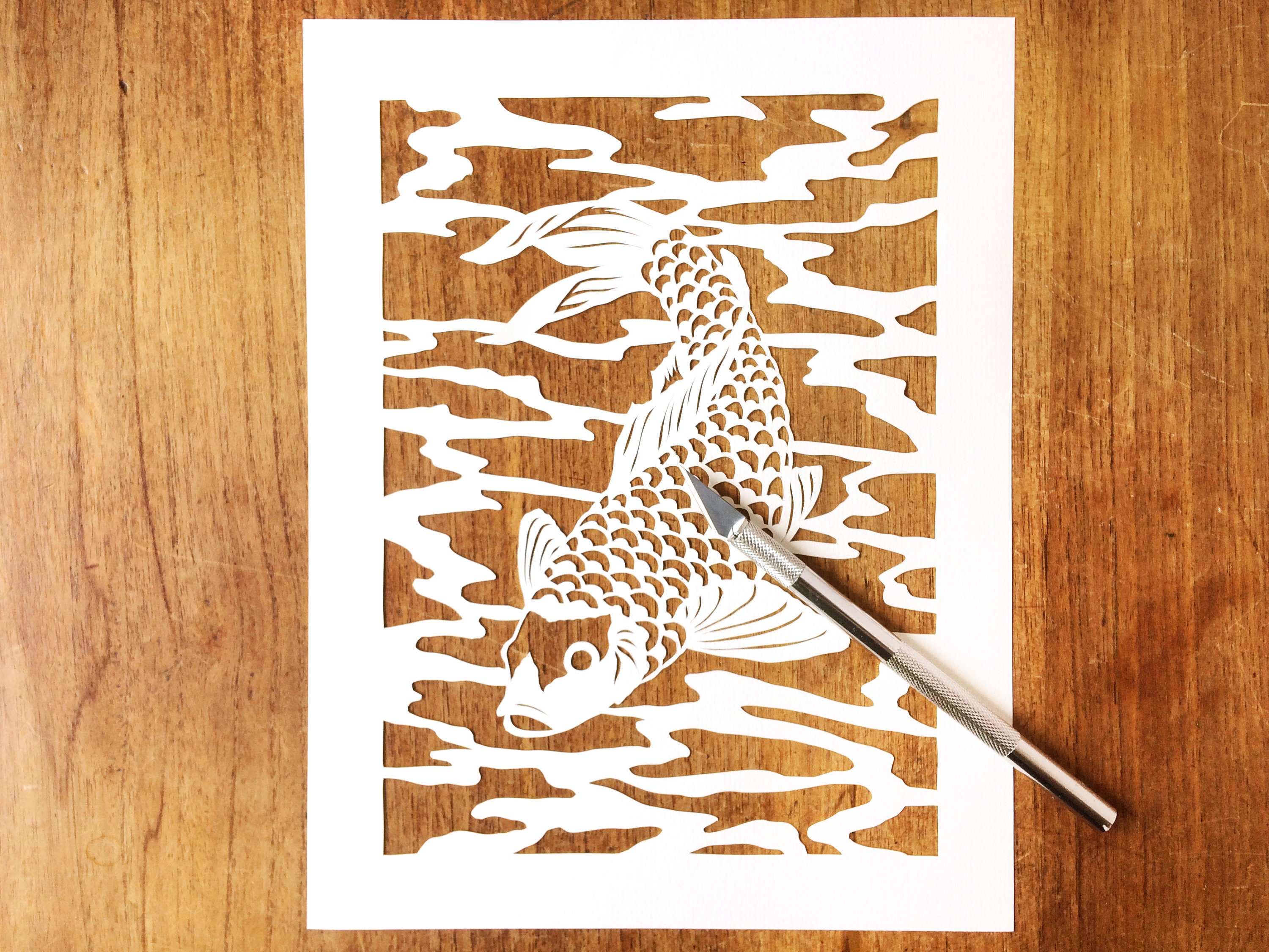 Koi Fish Papercut Template – DIY Paper Cutting (PDF Pattern) - Etsy
