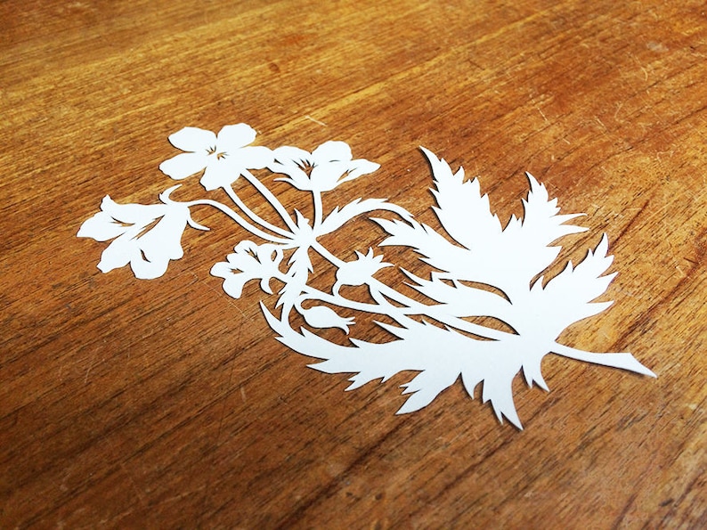 Papercut Template Flowers Digital File - DIY Papercut Flower - Diorama ...