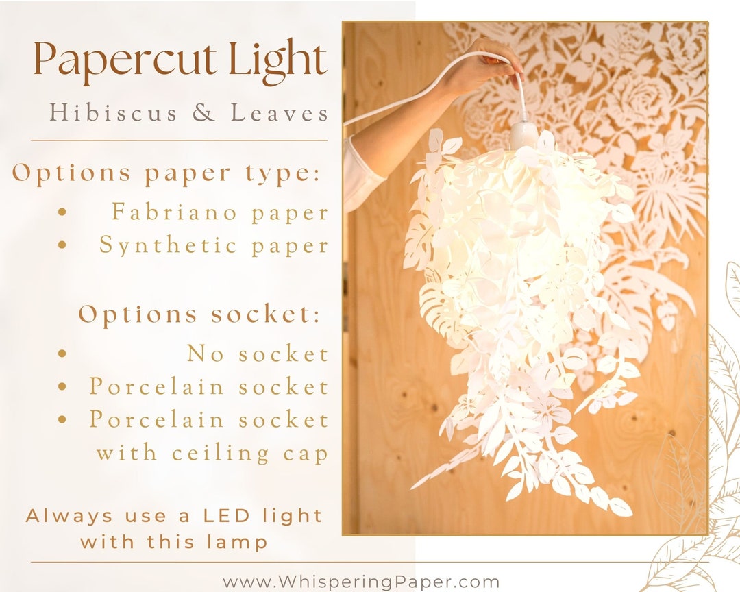 Papercut Hanging Light – Flowers & Leaves - Etsy