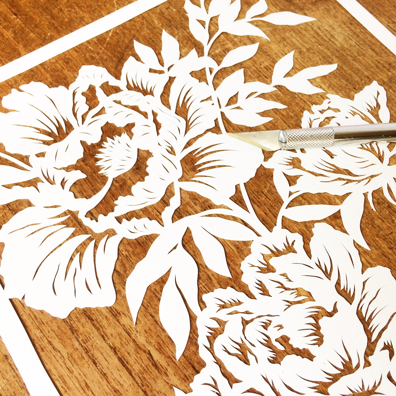Papercut Template Peonies Digital File - DIY Papercut Flower - Diorama ...