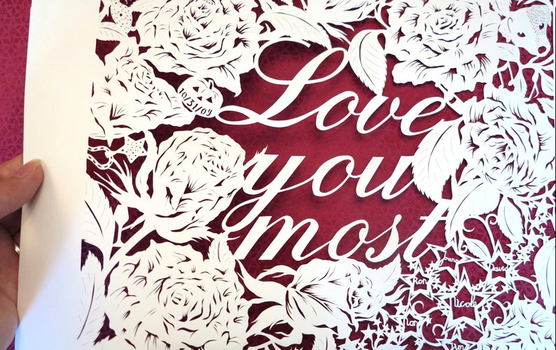 Custom Made Hand Cut Paper Cut Art Bespoke Paper Cut Out Papercutting ...