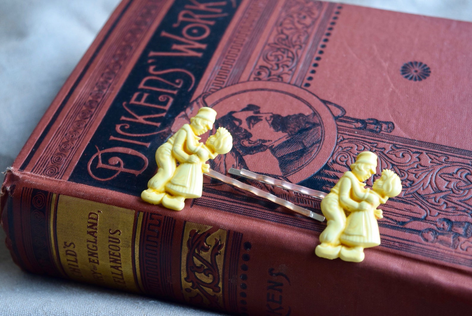 Vintage Dutch GIrl & Boy Dancing Bobby Pins OOAK Hair Pins | Etsy