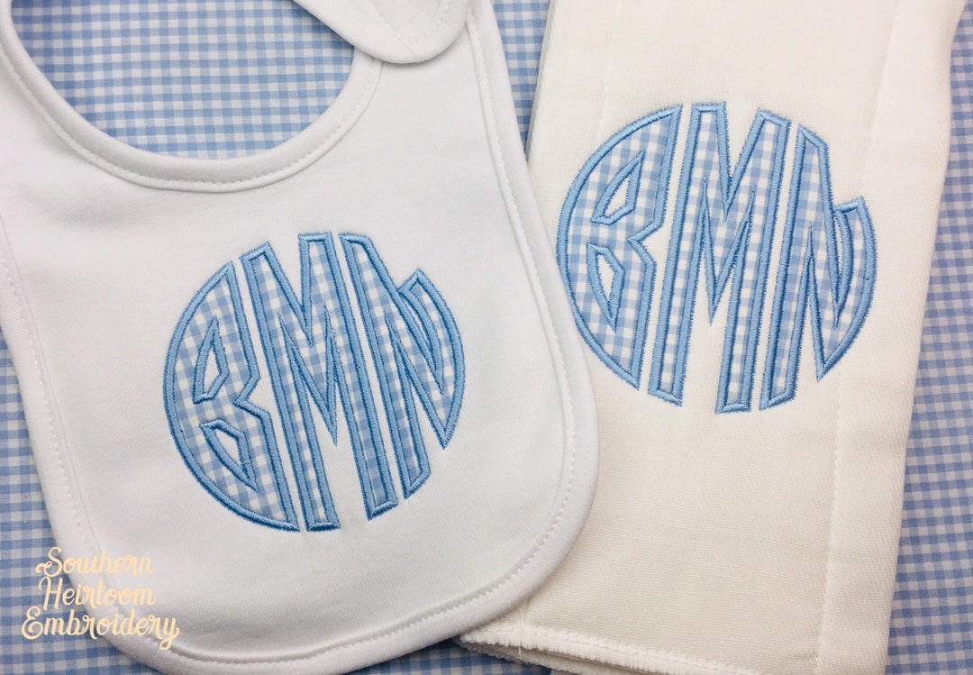 Monogram Burp Cloth, Monogrammed Bib, Baby Bib, Monogram Baby Set ...