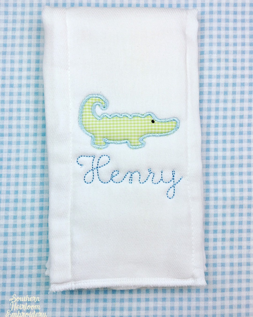 Alligator Bib Burp Cloth, Animal Bib Burp Cloth, Monogram Bib Burp ...