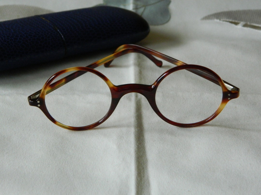 Vintage Faux Tortoise Shell Round Eyeglasses Frames - 1920s British ...