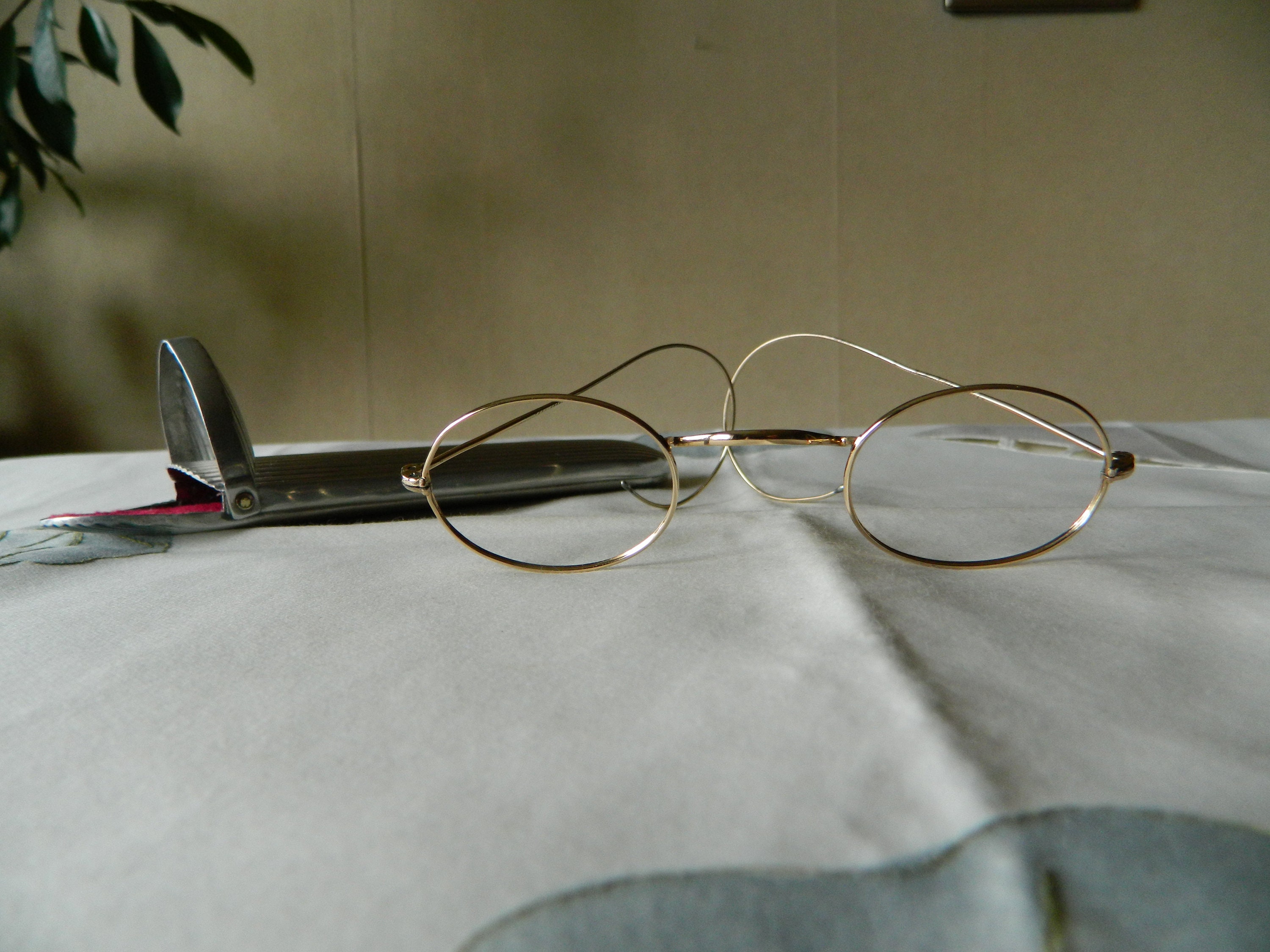 True Vintage Rare Antique Gold Filled Eyeglasses. and Glasses Case ...