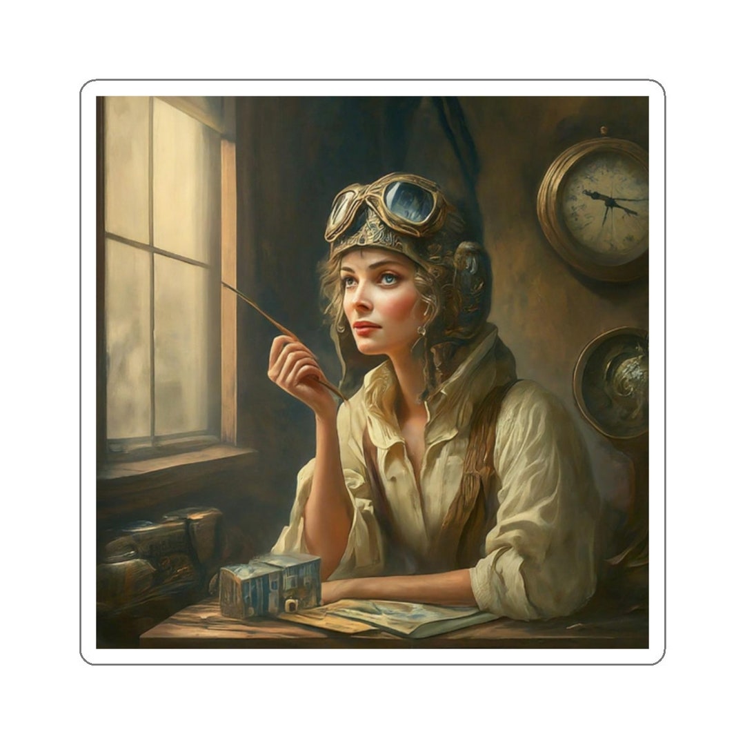 Amelia Earhart Sticker Glossy Kiss-cut Stickers Female Girl Woman ...