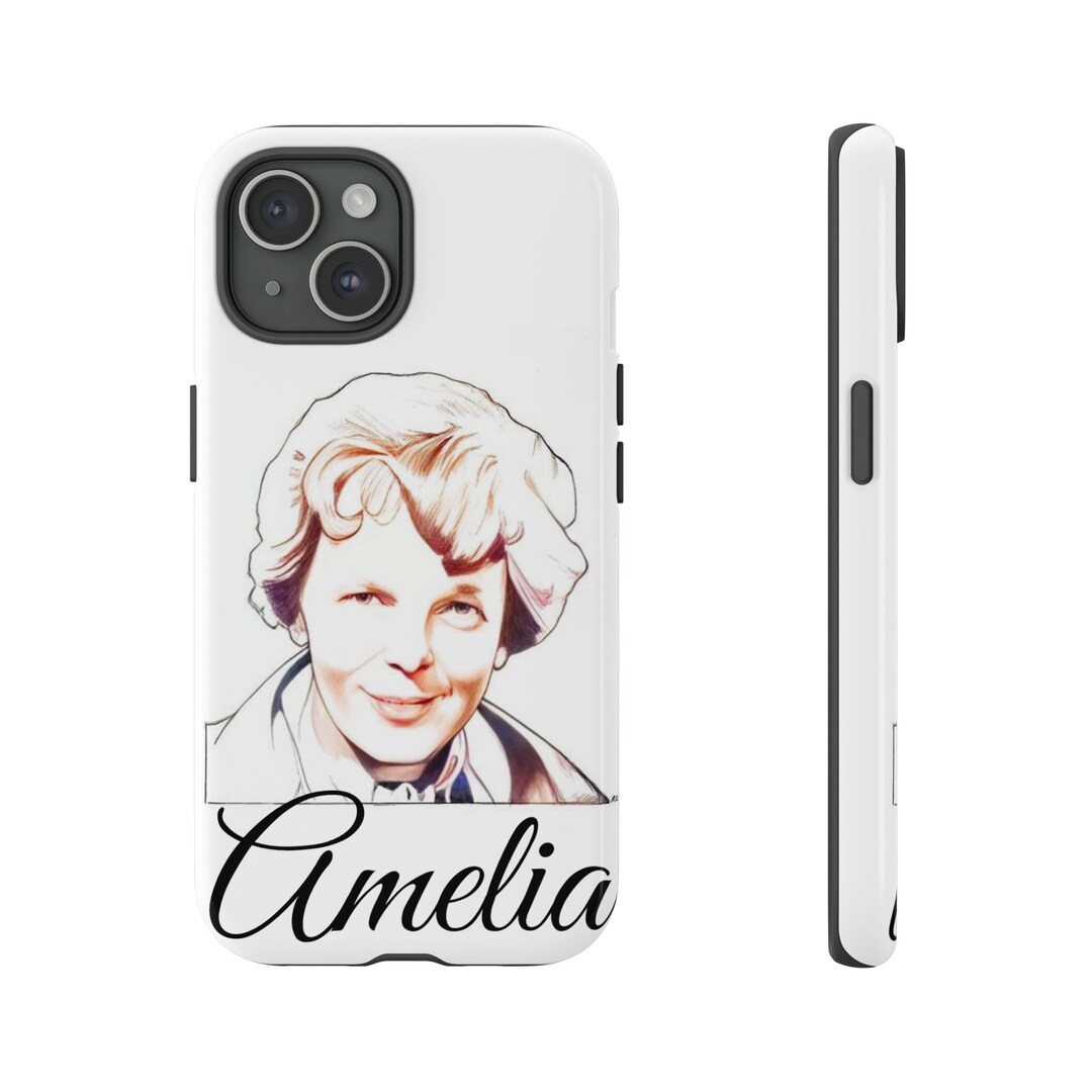 Amelia Earhart Phone Case Tough Cases Color Drawing Art by Rob Crandall ...