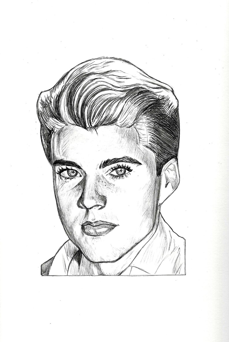 Original Rick Nelson Drawing Pencil Art Ricky Del Shannon Gram - Etsy
