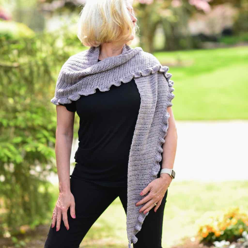 Provence Ruffled Shawl Crochet Pattern by Madamestitch Womens Accessory ...