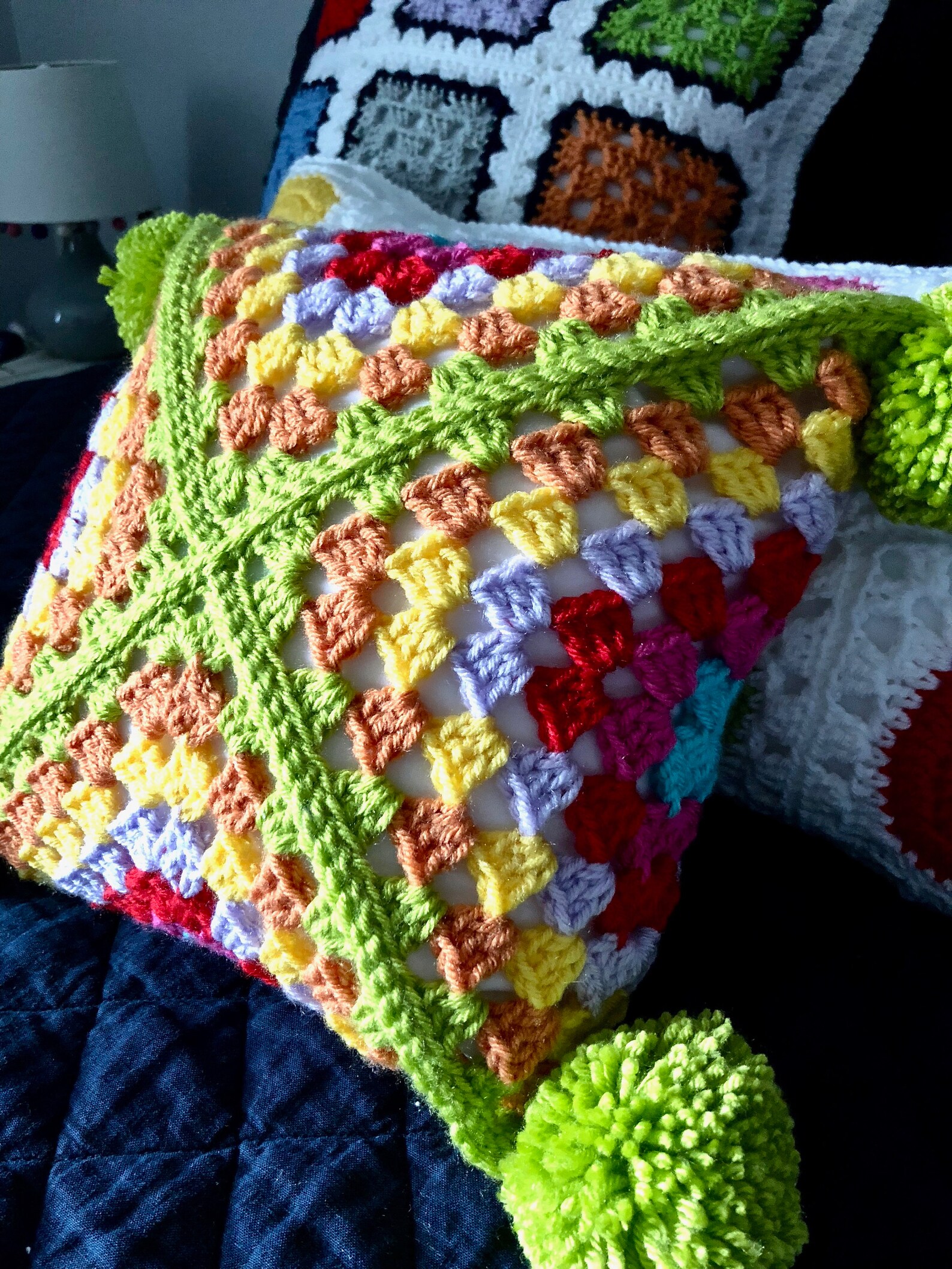 Sideways Granny Square Crochet Pillow Pattern - PDF Download Only ...