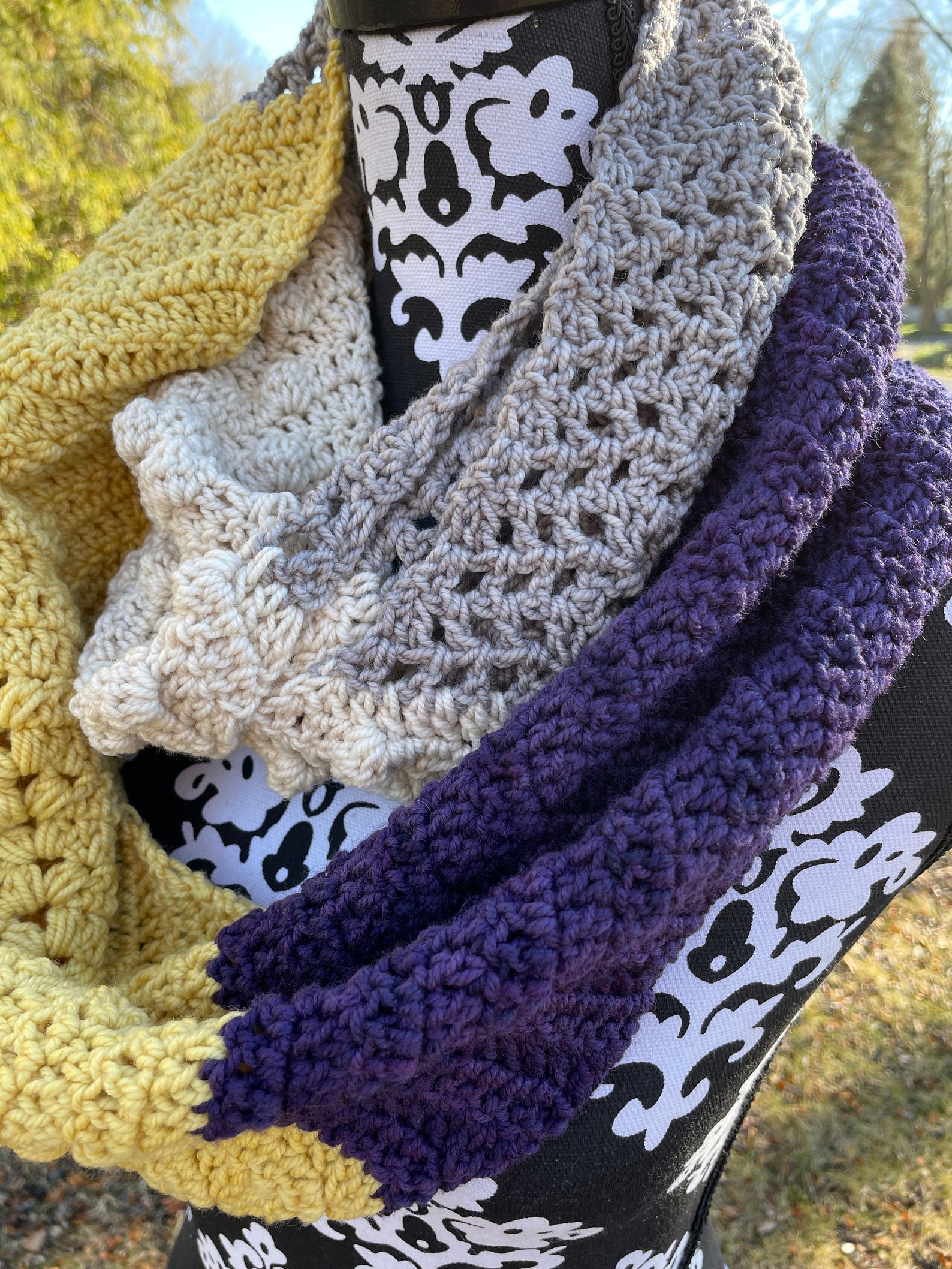 Ripple Stitch Infinity Scarf Crochet Pattern; PDF Download Only; Bobble ...