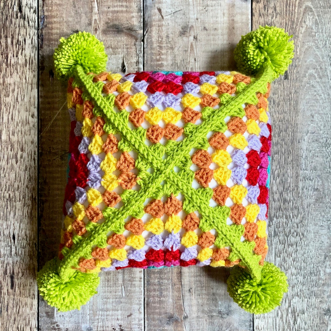 Sideways Granny Square Crochet Pillow Pattern - PDF Download Only ...