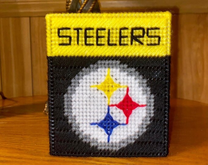 Plastic Canvas Tissue Box Cover Steelers - Etsy
