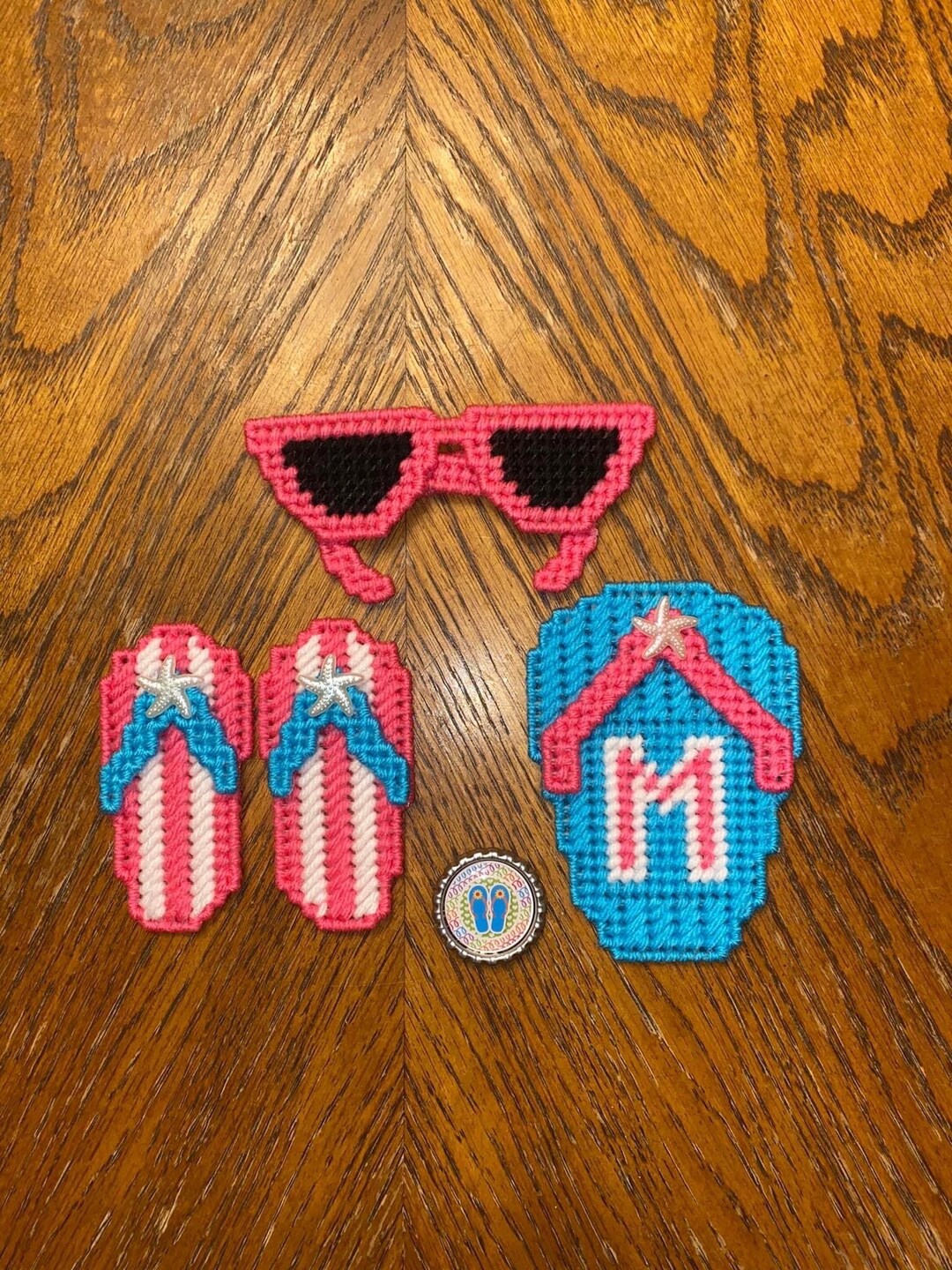 Summer Initial Flip Flop and Sunglasses Magnets - Set of 5 - Etsy