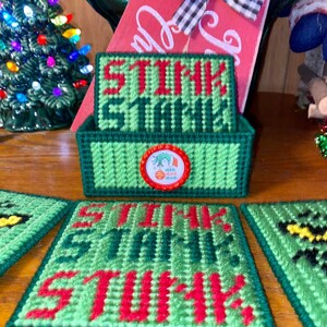Stink Stank Stunk Grinch Coaster Set - Etsy