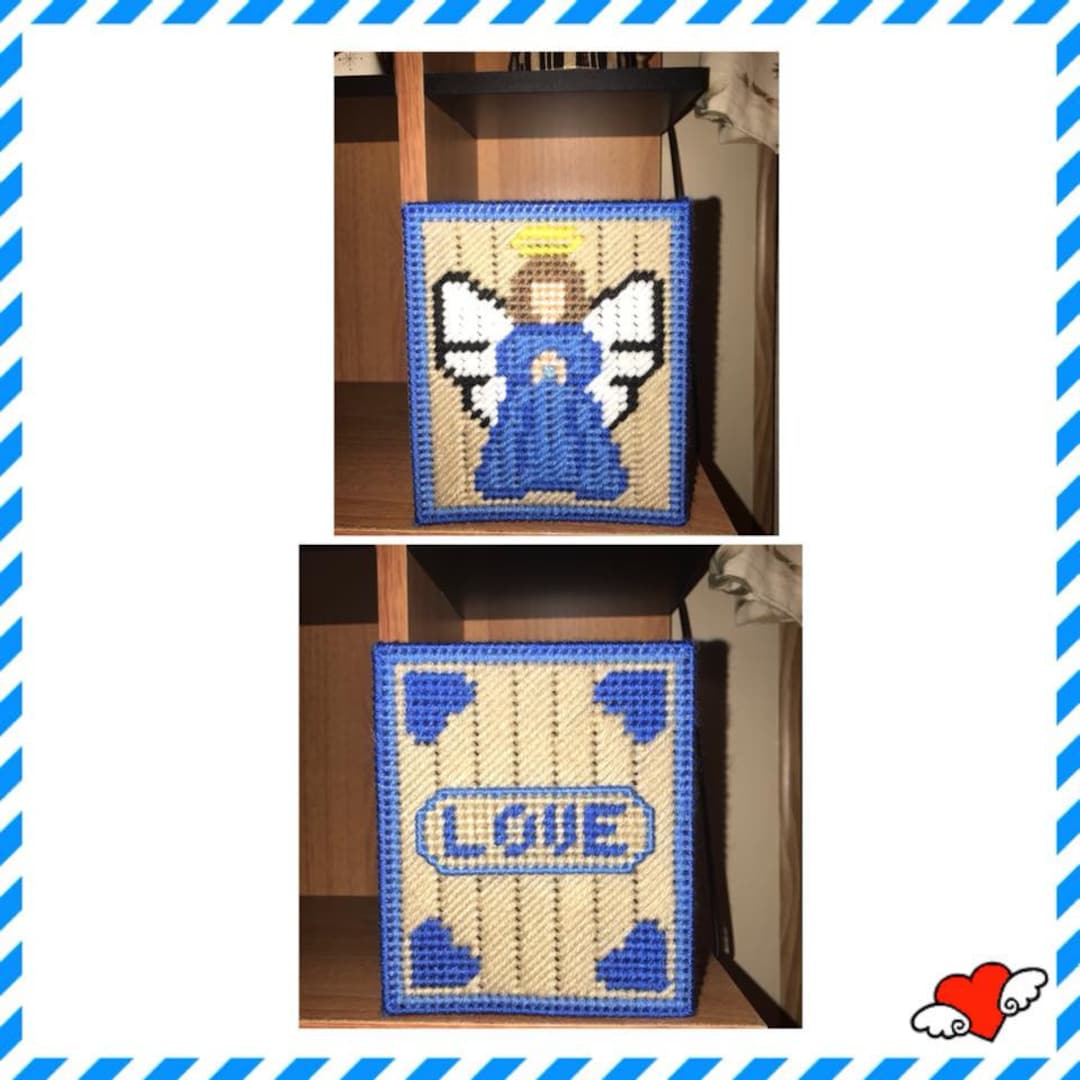Angel Love Blue Tissue Box Cover - Etsy