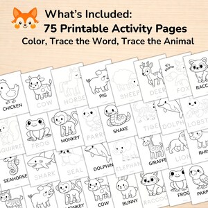 Animal Learning Bundle for Toddlers, 75 Printable Activities, Preschool ...