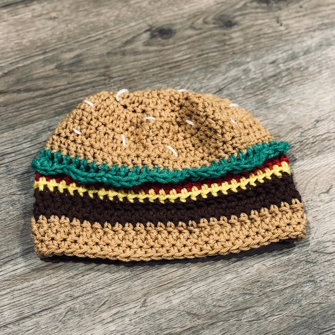 Burger Hat, Cheeseburger Hat, Burger Beanie - Etsy