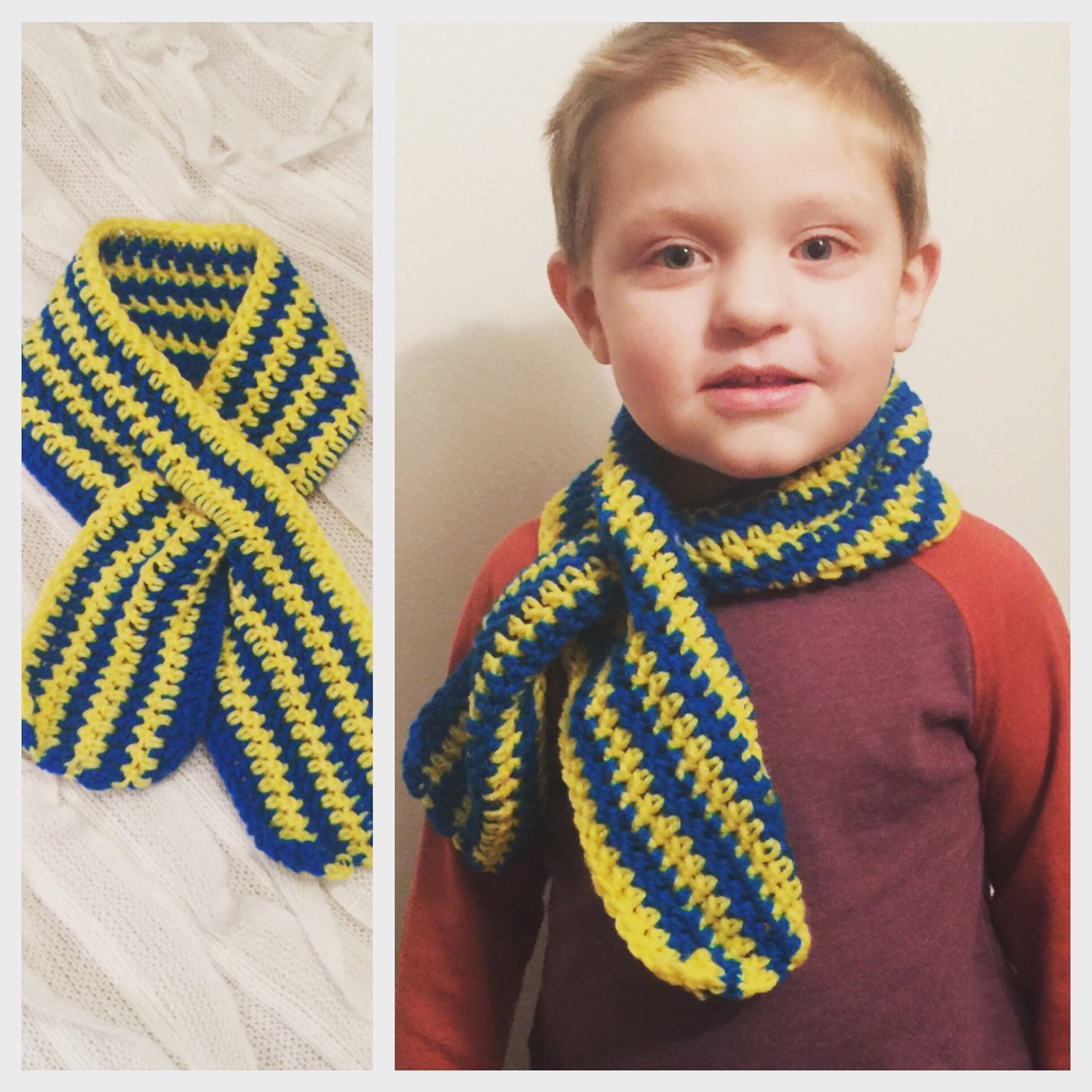 Toddler Scarf, Baby Scarf, Kids Scarf, Striped Scarf, Crocheted Scarf ...