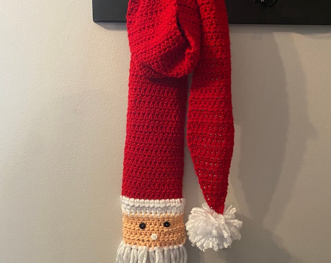 Crochet Santa Claus Scarf - Etsy