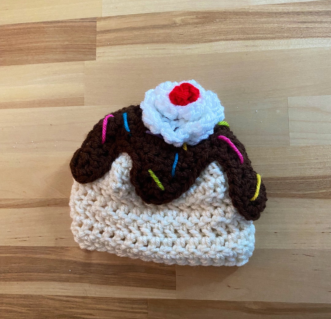 Sundae Hat, Ice Cream Hat, Crochet Hat, Any Size, Kids Hat, Baby Hat ...
