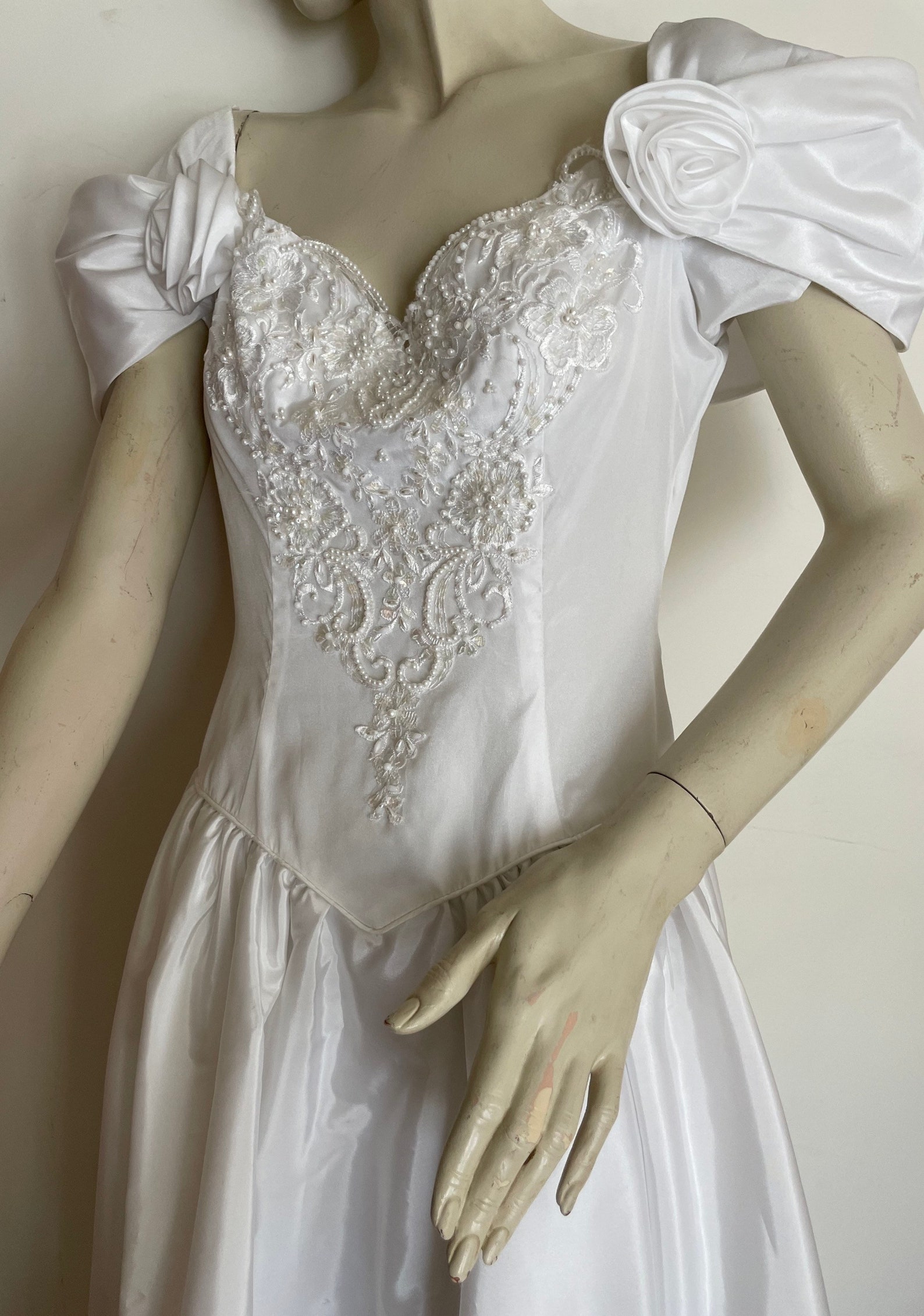 Elegant 80s Princess Form Fitting Satin Finish Taffeta - Etsy