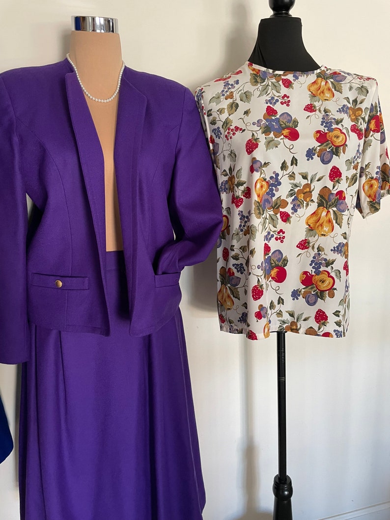 Bright Wool Suit by Talbots Petites With Waist and Skirt - Etsy