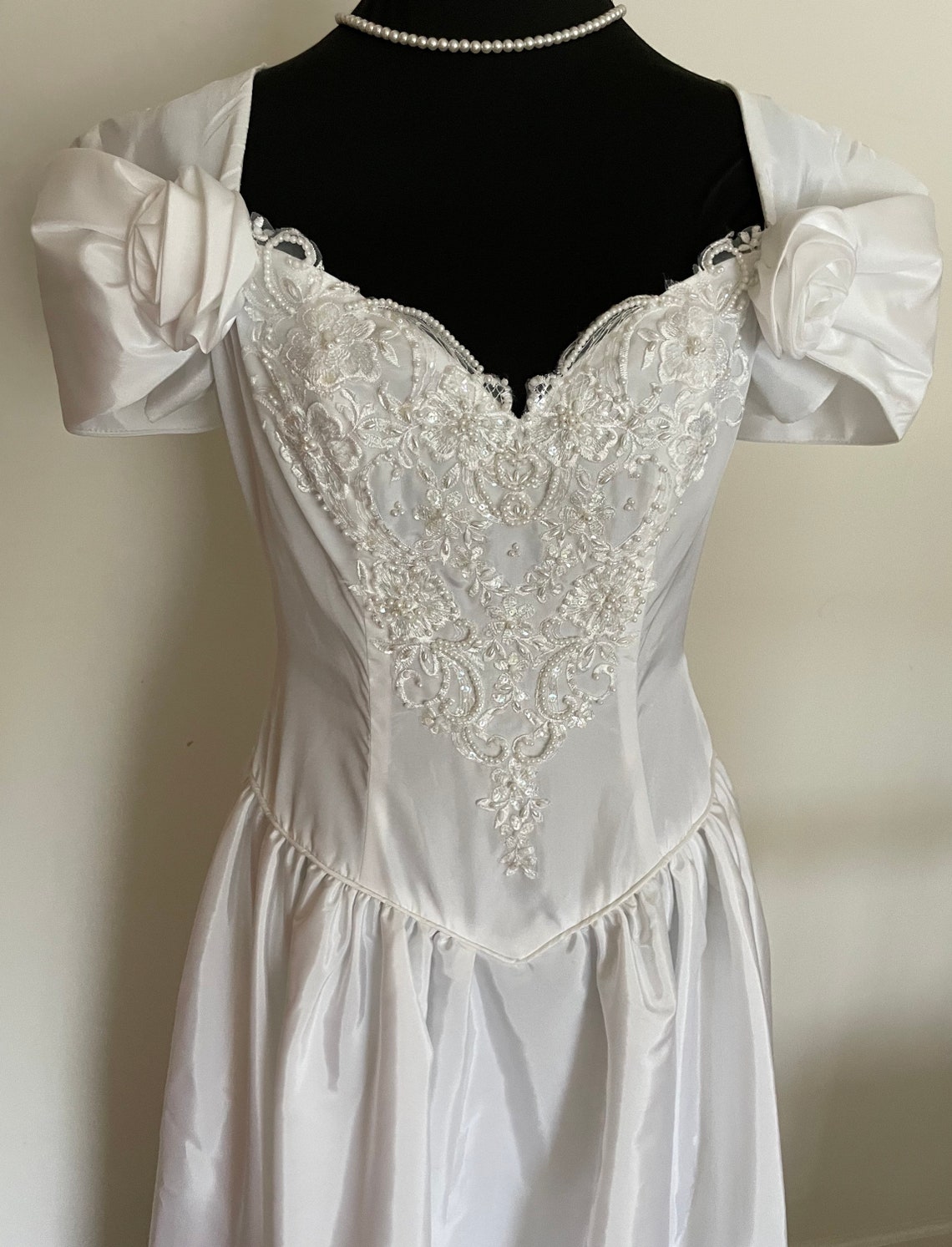 Elegant 80s Princess Form Fitting Satin Finish Taffeta - Etsy