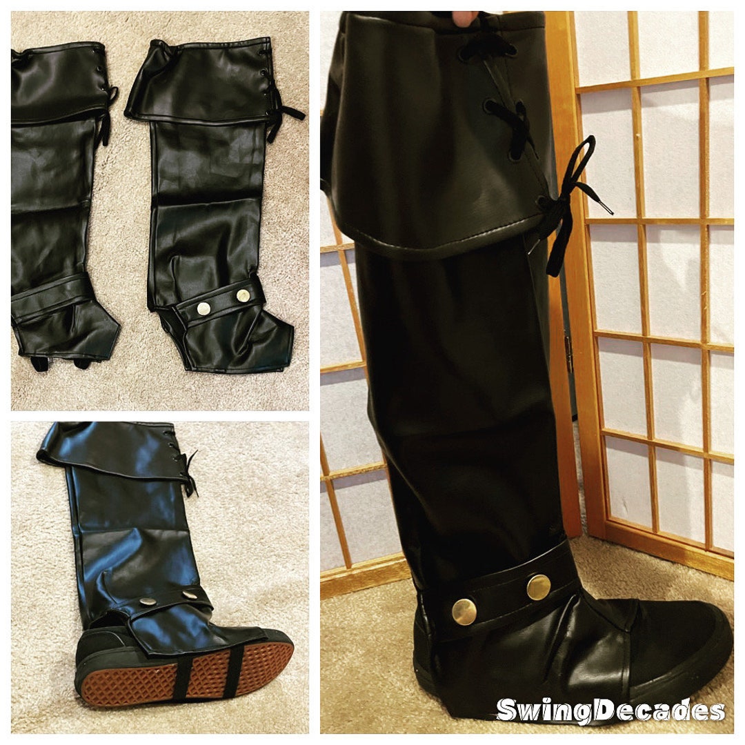 Walk Like A Pirate in Faux Leather Pull Boot Spats One Size Large ...
