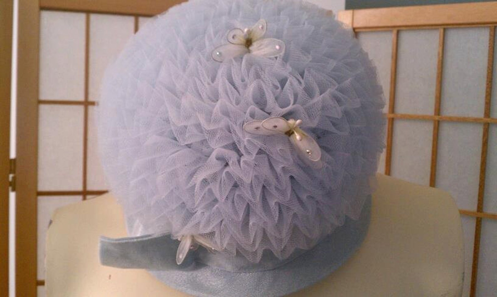 Mod Midcentury Butterflies or Bees in Your Blue Bonnet Vintage Cloche ...