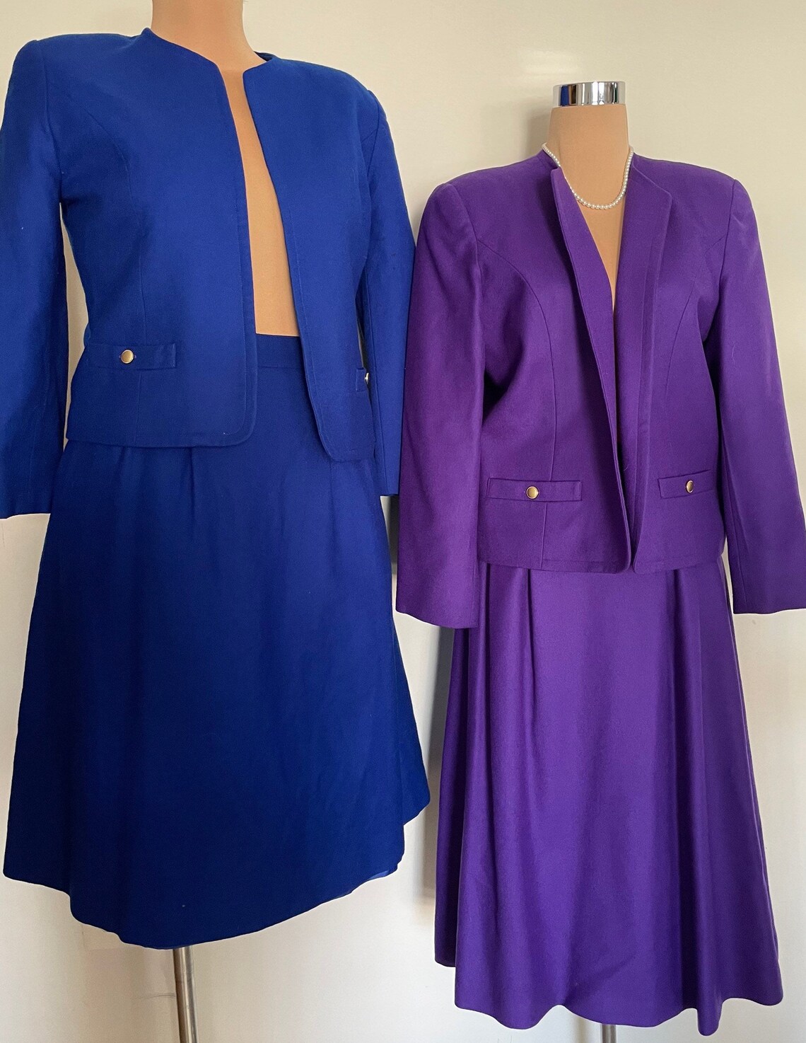 Bright Wool Suit by Talbots Petites With Waist and Skirt - Etsy