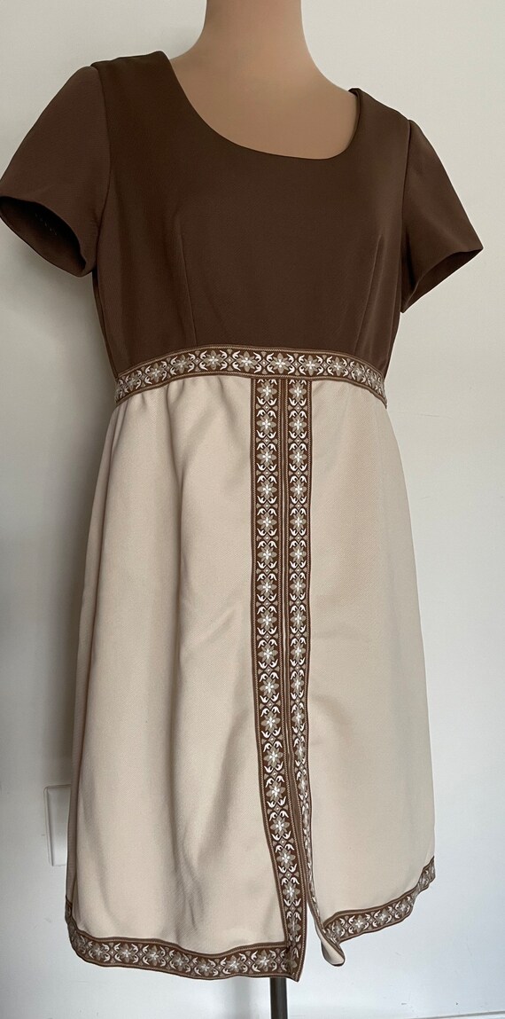 Retro 70s Mod Work or School Dress with Great Woven … - Gem