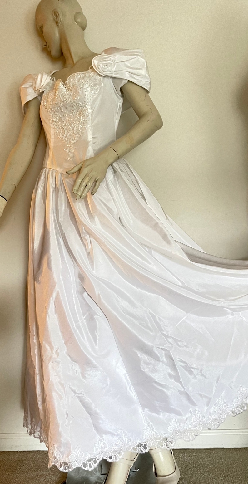 Elegant 80s Princess Form Fitting Satin Finish Taffeta - Etsy
