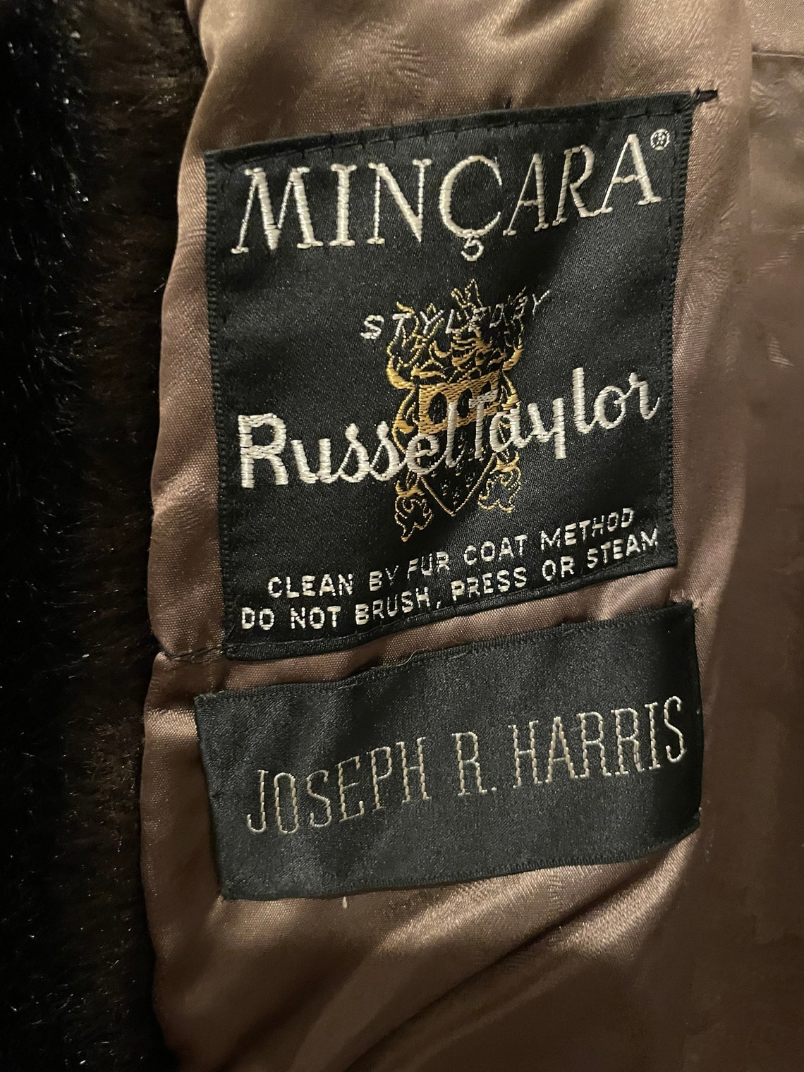 Elegant Faux Dark Mink Long Coat Designer Robert Russell Made - Etsy