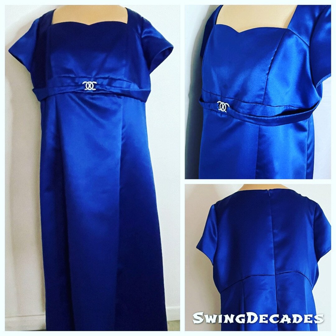 Deep Blue Formal Dress With Rhinestone Accent Large Plus Size XXL ...