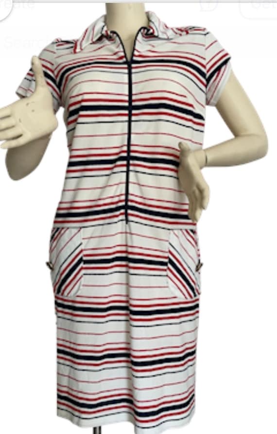 Preppy 70s Patriotic Dress For Summer Fun in Large Si… - Gem
