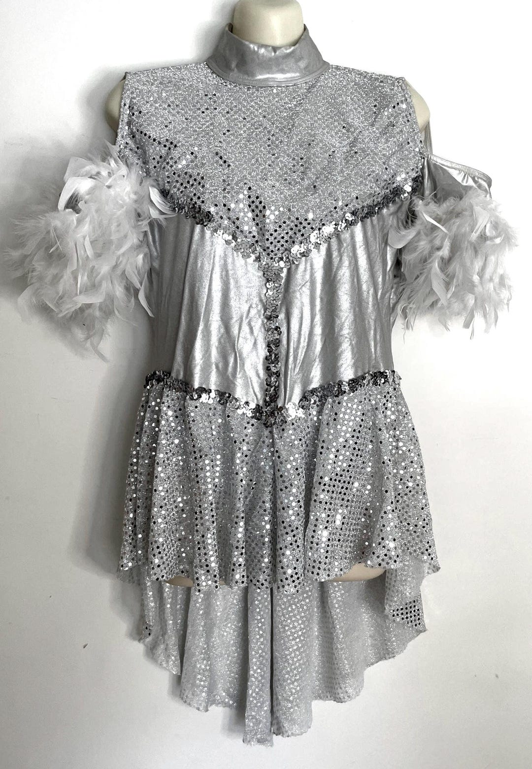 Silver Sequin and Feather Dance Costume by Star Style Costumes in Great ...