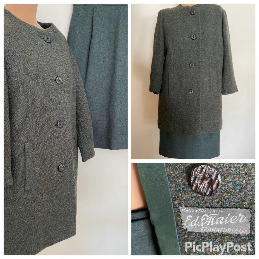Vintage Knobby Wool Coat Suit by Ed. Maier Frankfurt/main in Rare ...